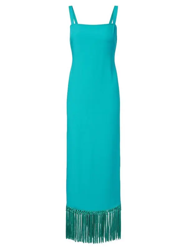 TALLER MARMO Palermo Fringed Midi Dress - Turquoise
