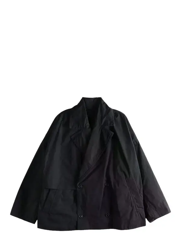CASEY CASEY Cotton Double-breasted Coat - Black