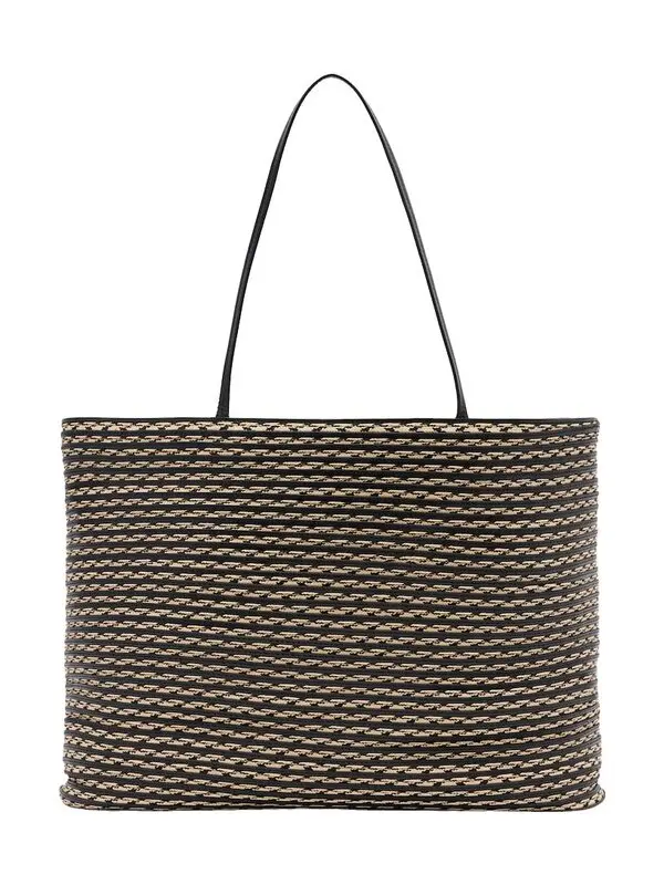 THE ROW Beau Large Raffia And Leather Tote Bag - Black