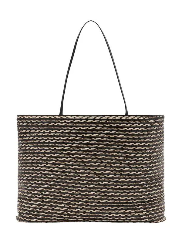 THE ROW Beau Large Raffia And Leather Tote Bag - Black