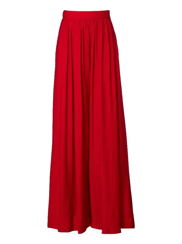 Ralph Lauren Vannesa Pleated Palazzo Pants - Red