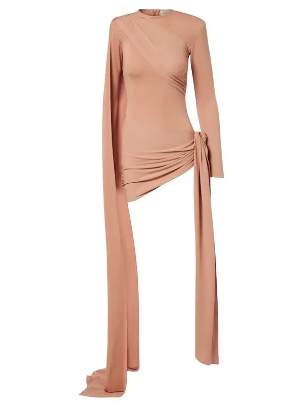 THE NEW ARRIVALS ILKYAZ OZEL Draped Gathered Mini Dress - Pink