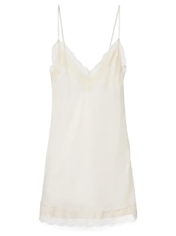 RÓHE Lace-trimmed Satin Slip Dress - White