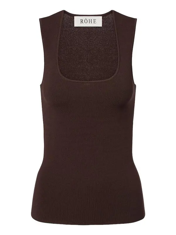 RÓHE Knitted Tank Top - Brown