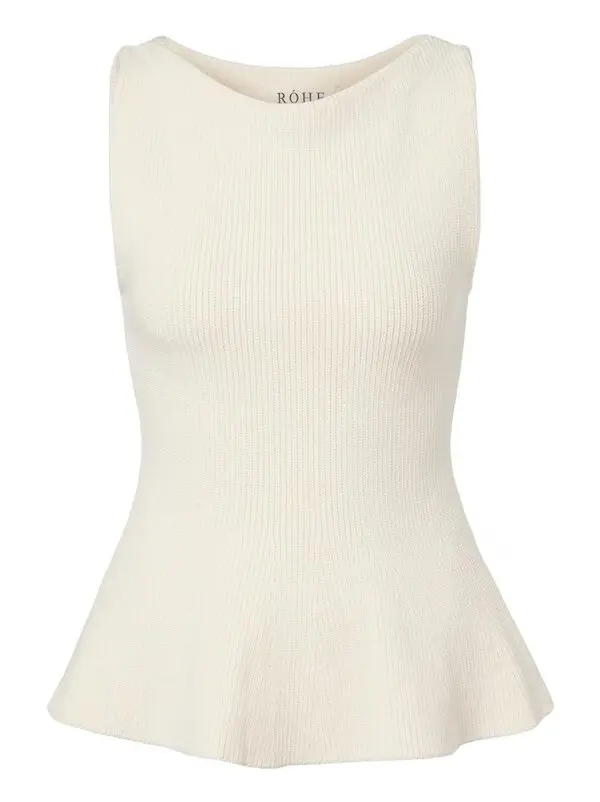 RÓHE Knitted Organic Cotton Top - Beige