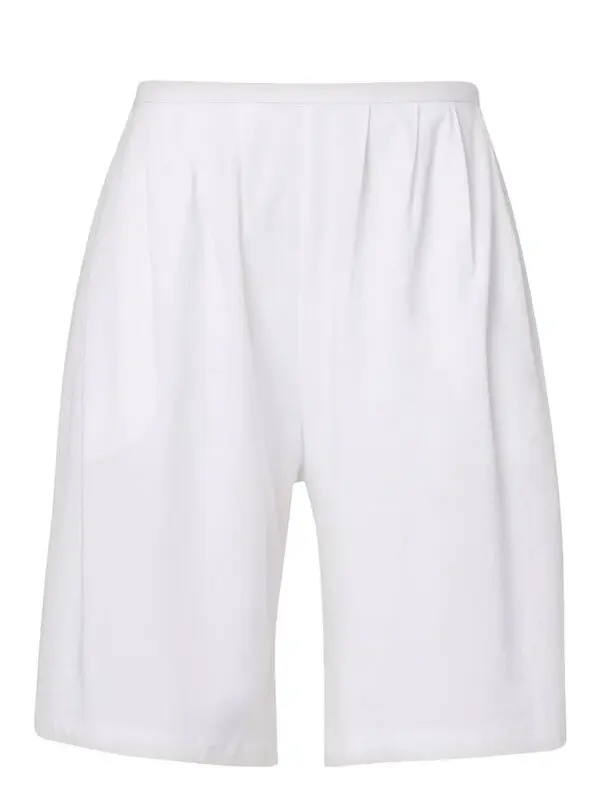 Khaite Poppy Cotton Bermuda Shorts - White