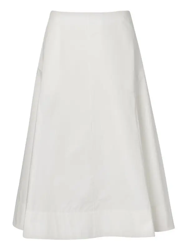 Khaite Martin Cotton Midi Skirt - White