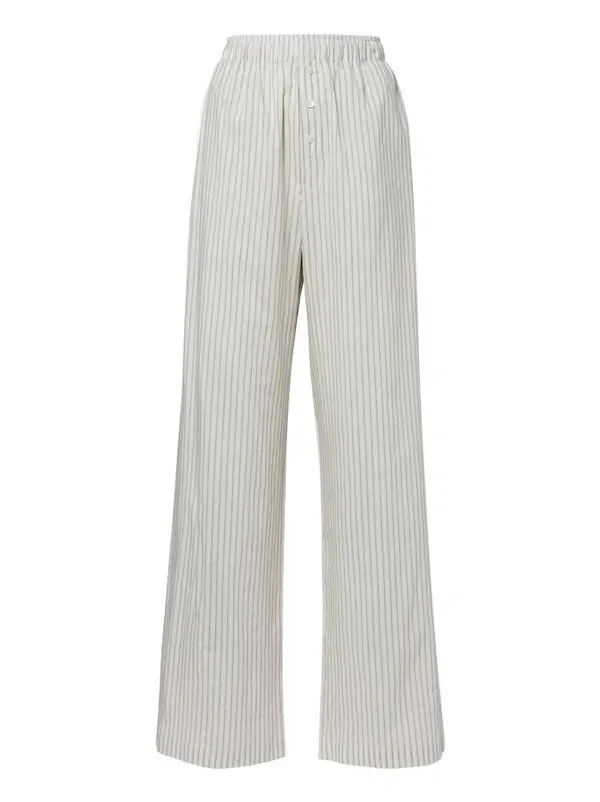 RÓHE Striped Wide-leg Pants - White