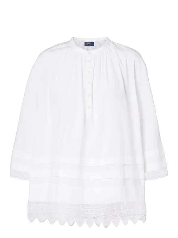 Polo Ralph Lauren Broderie Anglaise Cotton Poplin Shirt - White