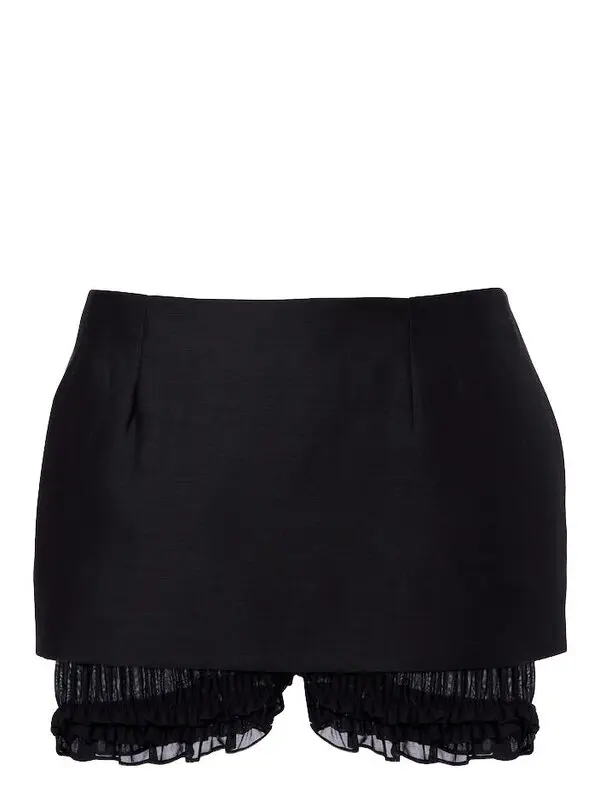Magda Butrym Ruffled Wool And Silk Skort - Black