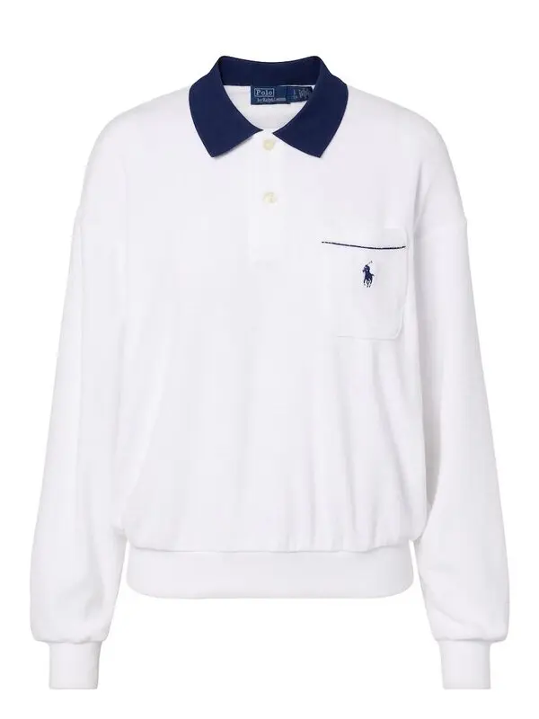 Polo Ralph Lauren Cotton-blend Terry Polo Shirt - White