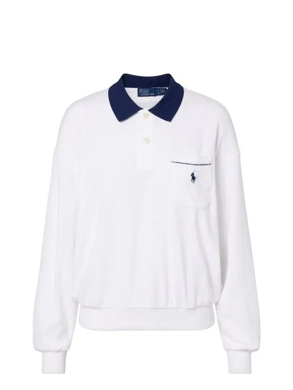 Polo Ralph Lauren Cotton-blend Terry Polo Shirt - White