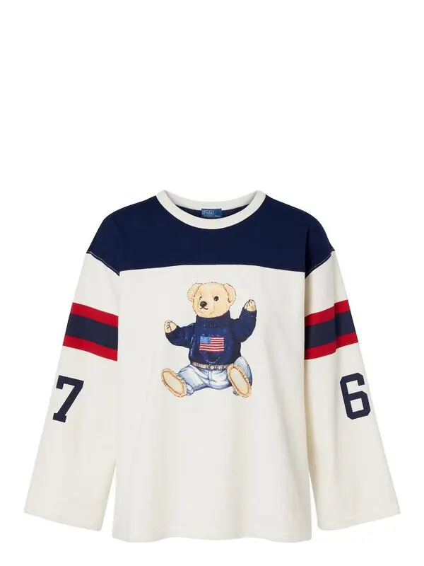 Polo Ralph Lauren Printed Cotton Jersey Sweatshirt - White