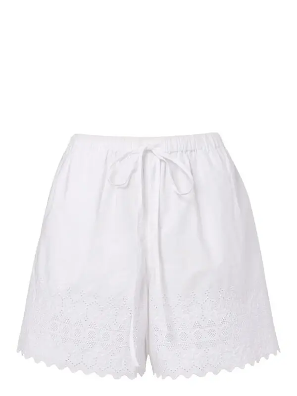 Polo Ralph Lauren Broderie Anglaise Cotton Poplin Shorts - White