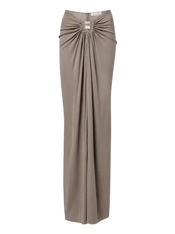 Christopher Esber Bezel Quartz Gathered Jersey Maxi Skirt - Grey