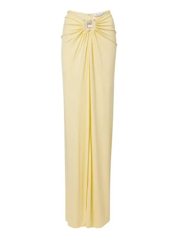 Christopher Esber Bezel Quartz Gathered Jersey Maxi Skirt - Yellow