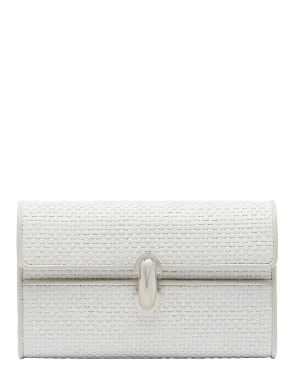 Savette Symmetry Mini Raffia Crossbody Bag - White