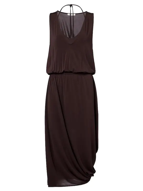 LEMAIRE Draped Midi Dress - Burgundy