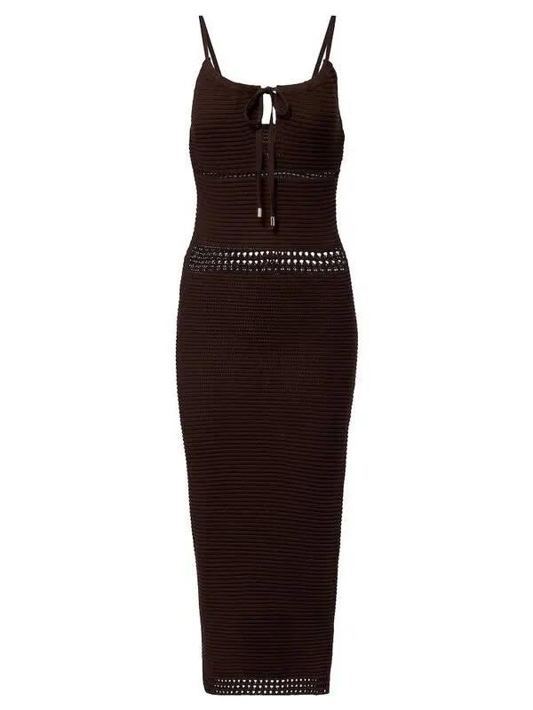 Melissa Odabash Nikita Crochet Midi Dress - Brown