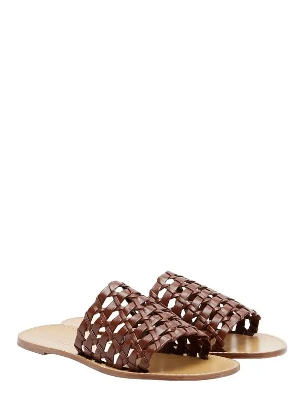 SOULIERS MARTINEZ Estrella Woven Leather Sandals - Brown