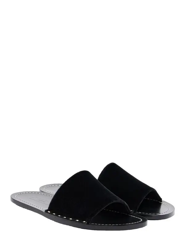 TOTEME Studded Velvet Slides - Black