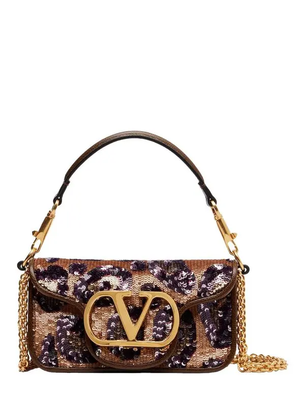 Valentino Garavani Loco Small Leather Top-handle Bag - Brown