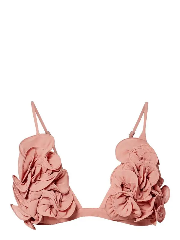 ADRIANA DEGREAS Ruffled Bra Top In Light - Pink