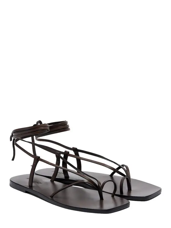 A.emery Nolan Leather Thong Sandals - Brown