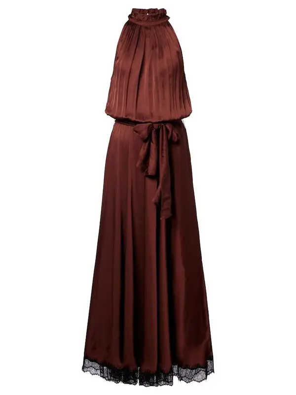 Poupette St Barth Nina Halterneck Maxi Dress - Brown