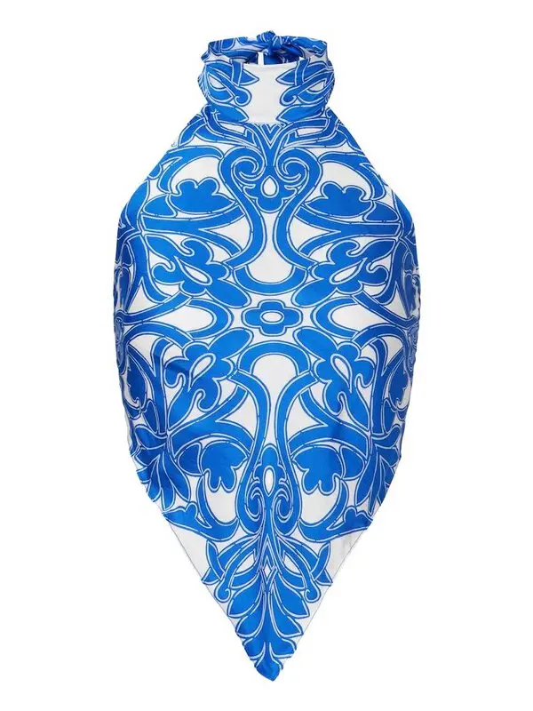 Poupette St Barth Guilia Printed Halterneck Top - Blue