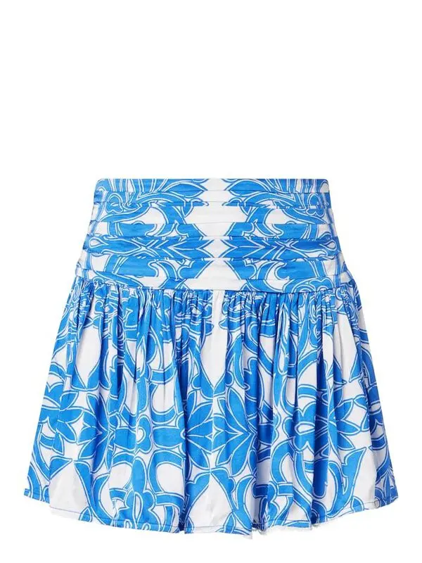 Poupette St Barth Colleen Floral Mini Skirt - Blue