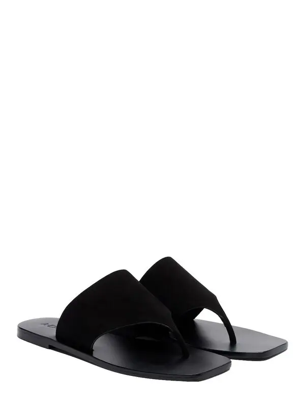 A.emery Paton Suede Thong Sandals - Black