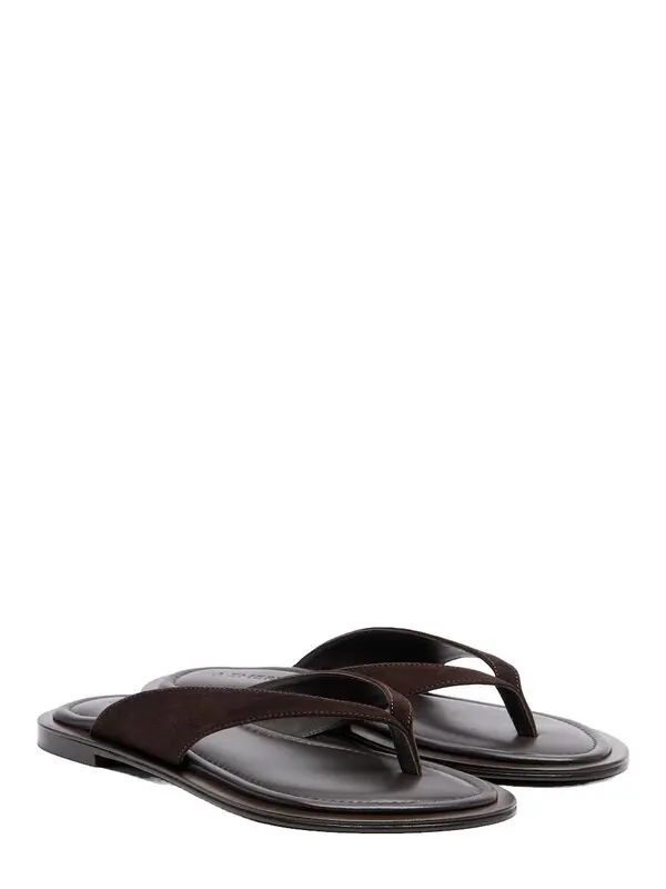 A.emery Viola Suede Thong Sandals - Brown