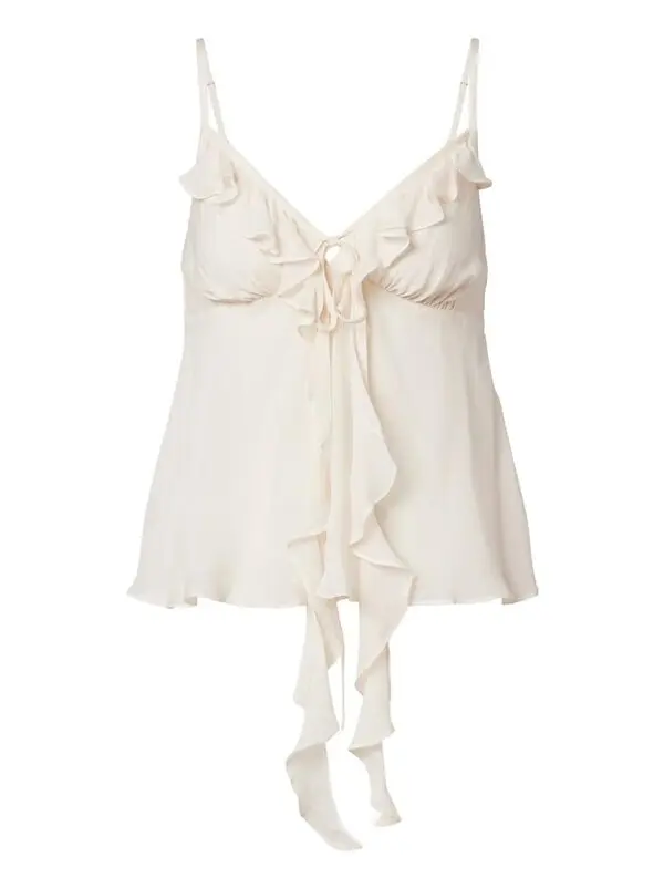 Poupette St Barth Camille Ruffled Camisole - White