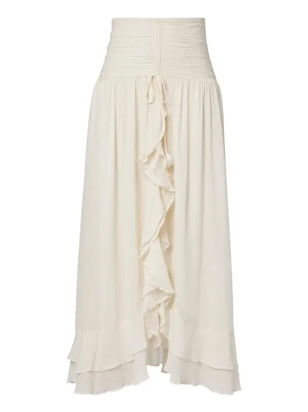 Poupette St Barth Neree Ruffled Maxi Skirt - White