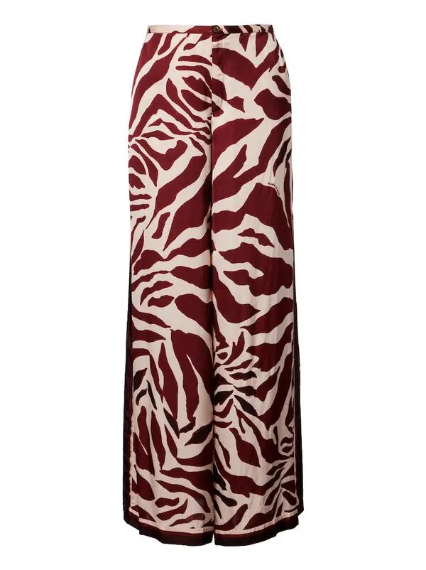 Poupette St Barth Clea Animal-print Palazzo Pants - Brown