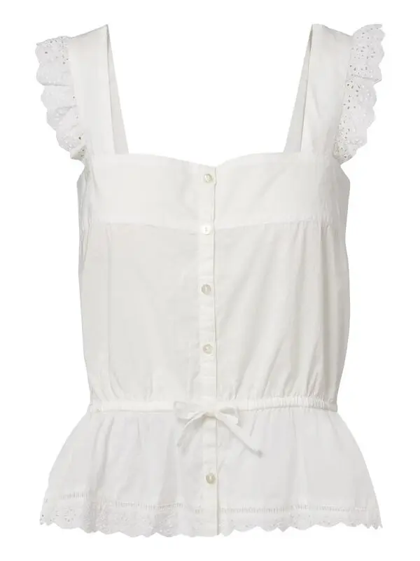 Poupette St Barth Clive Cotton Poplin Top - White