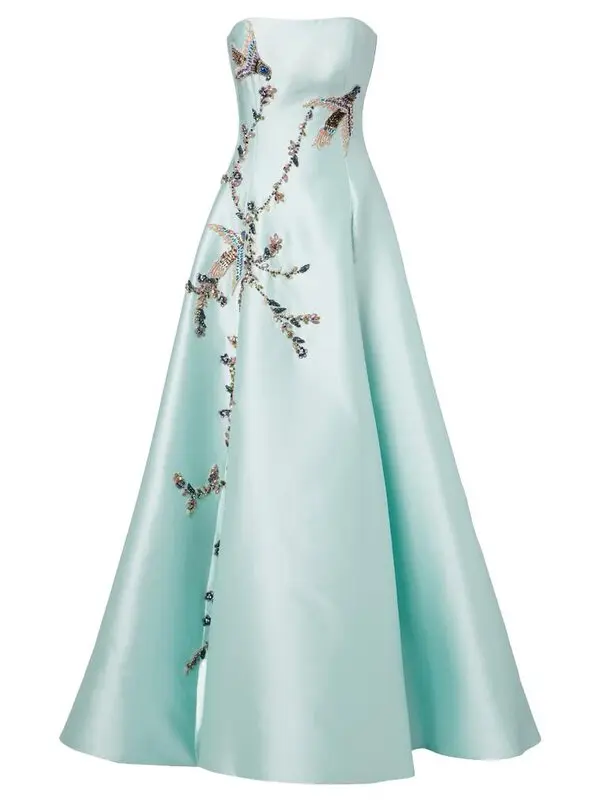 Costarellos Mavia Embellished Bustier Gown - Blue