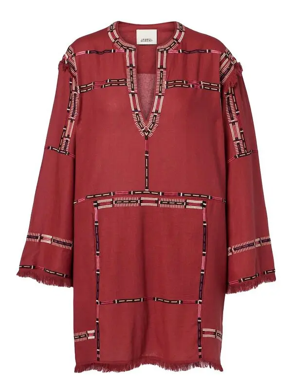 Isabel Marant Étoile Freya Embroidered Silk Tunic - Pink