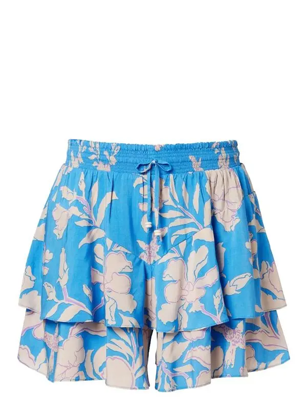 Poupette St Barth Thalia Floral Shorts - Blue