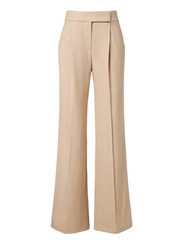 Veronica Beard Pleated Wide-leg Pants - Beige