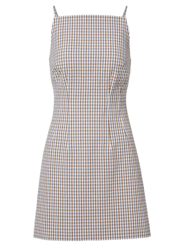 Veronica Beard Gingham Cotton Seersucker Minidress - Multicoloured