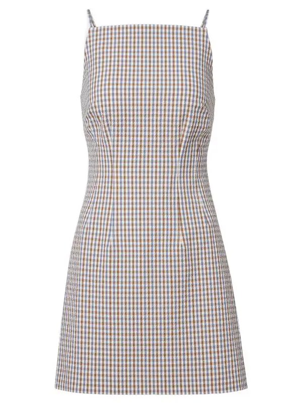 Veronica Beard Gingham Cotton Seersucker Minidress - Multicoloured