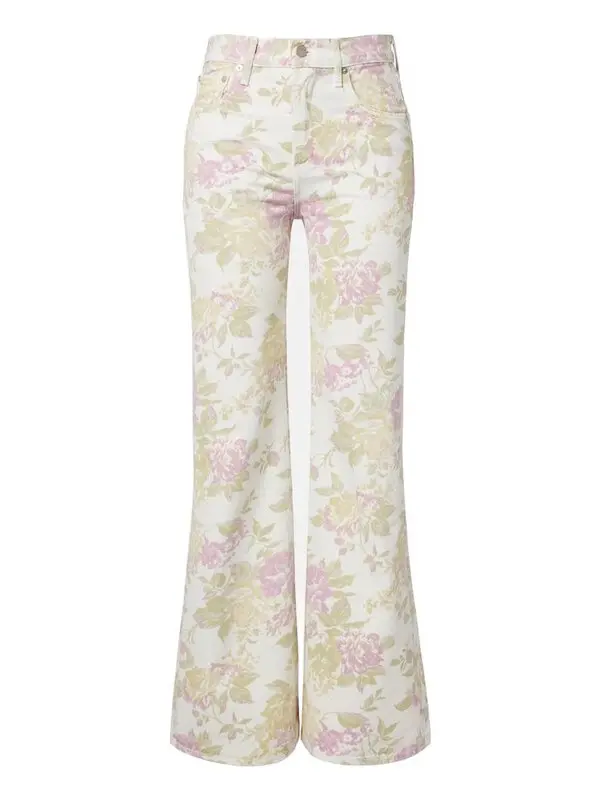 Citizens Of Humanity Kimberly Floral Flare Jeans - Beige