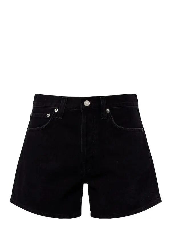 AGOLDE Parker Long Denim Shorts - Black