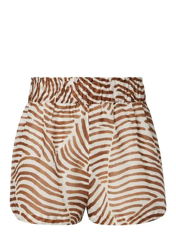 VIX PAULA HERMANNY Lana Printed Cotton Shorts - Brown