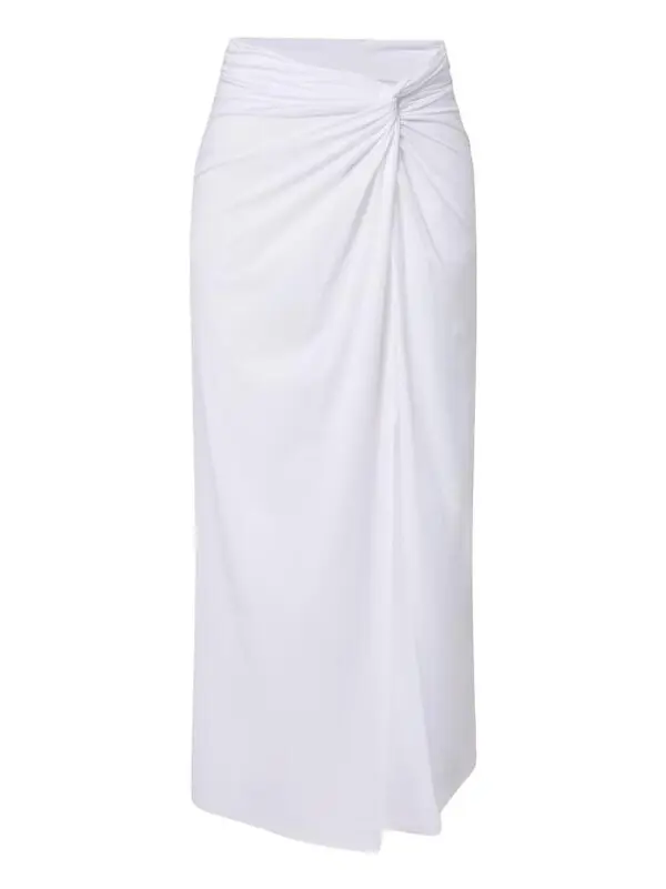 VIX PAULA HERMANNY Karen Draped Midi Skirt - White