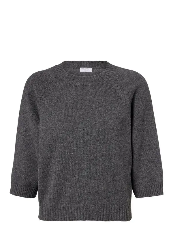 Brunello Cucinelli Cashmere Crew Neck Pullover - Grey
