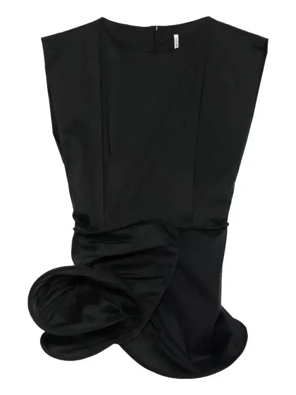 Liviana Conti Gathered Draped Blouse - Black