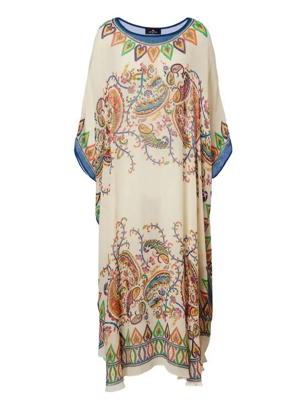Etro Paisley Print Kaftan - White